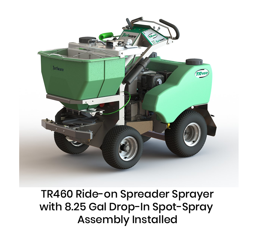 TR460-drop-in-spot-spray - TurfWare 460 Ride-On Spreader