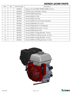 TR460 Parts List - TurfWare 460 Ride-On Spreader