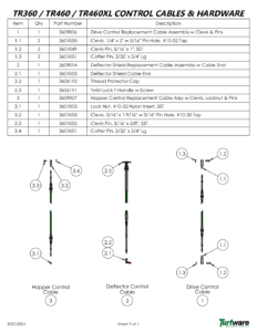 TR360 Parts List - TurfWare 460 Ride-On Spreader