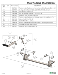 TR360 Parts List - TurfWare 460 Ride-On Spreader
