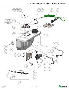 SPOT SPRAY SYSTEM Parts List - TurfWare 460 Ride-On Spreader