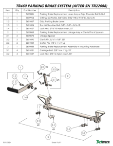 TR460 Parts List - TurfWare 460 Ride-On Spreader
